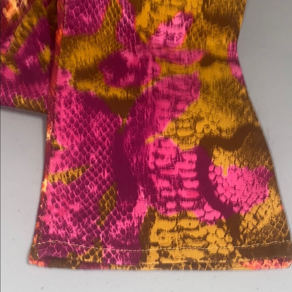 Versace | Pants & Jumpsuits | Versace Pink And Yellow Snake Print Pants ...